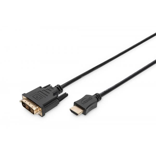 Digitus HDMI adapter cablee - type A-DVI(18+1) M/M - 2m - Full HD - Bl ...